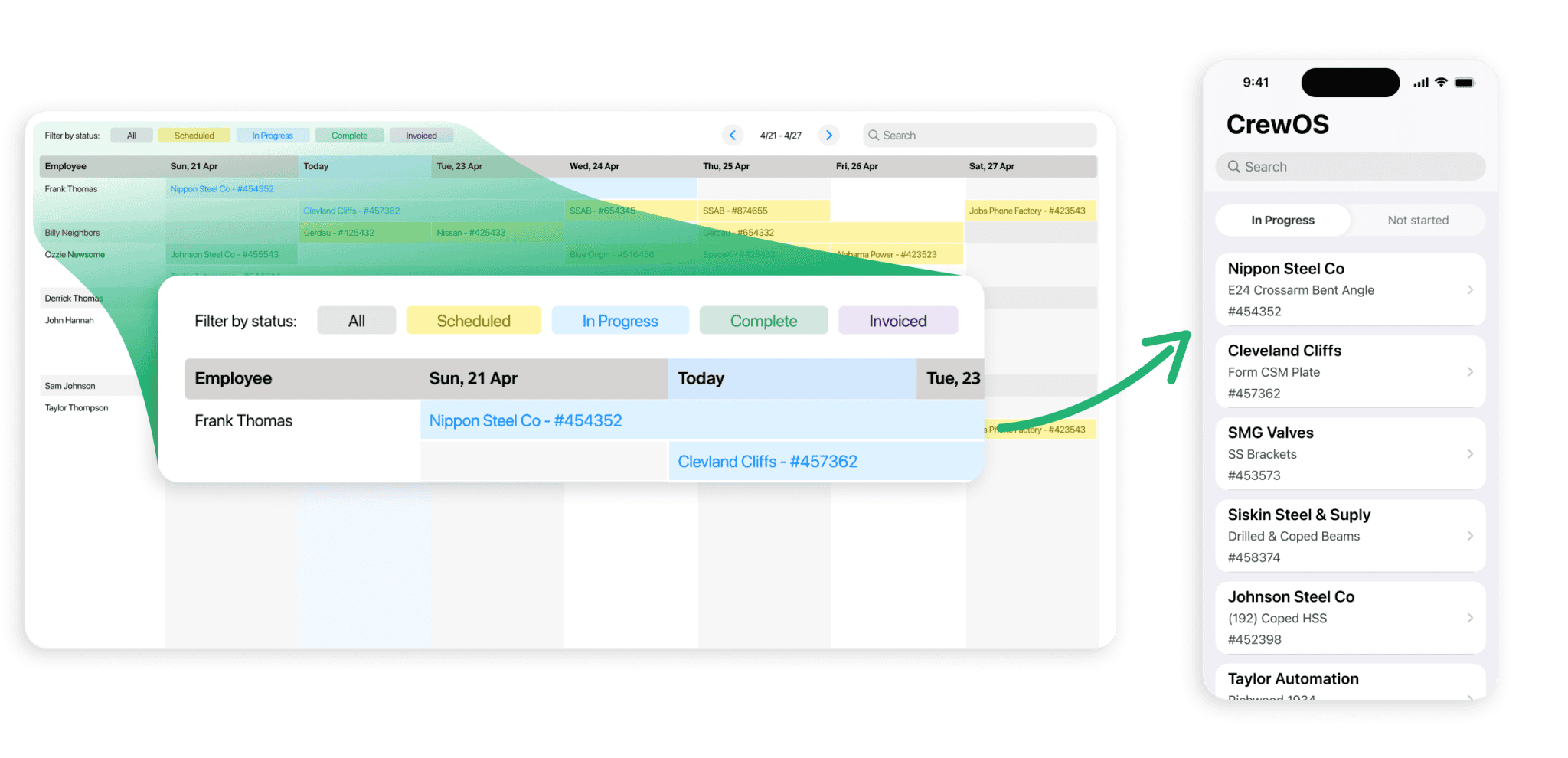 Scheduling | crewOS Industrial Field Service App